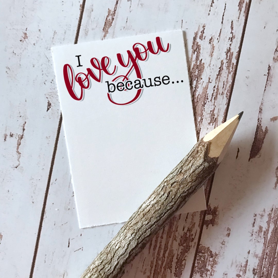 PRINTABLE “I Love You Because...” Cards | 2.5x3.5 | Instant Download ...