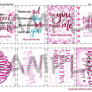 NEW! PRINTABLE Secret Pal Gift Tags | Valentine Theme | Set of 8 | 2 ...