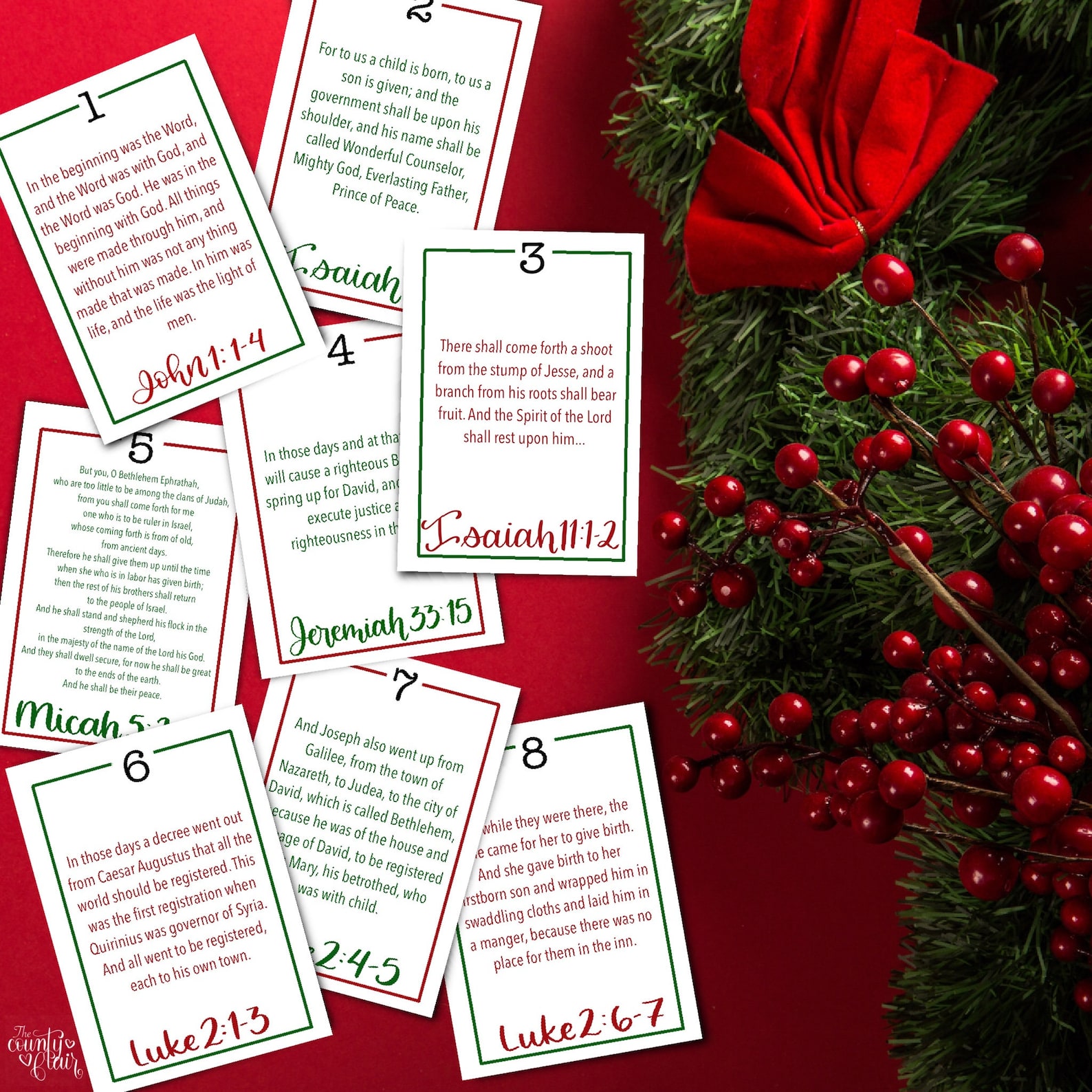 PRINTABLE Bible Verse Advent Cards | ESV | 2.5x3.5” | Christmas ...