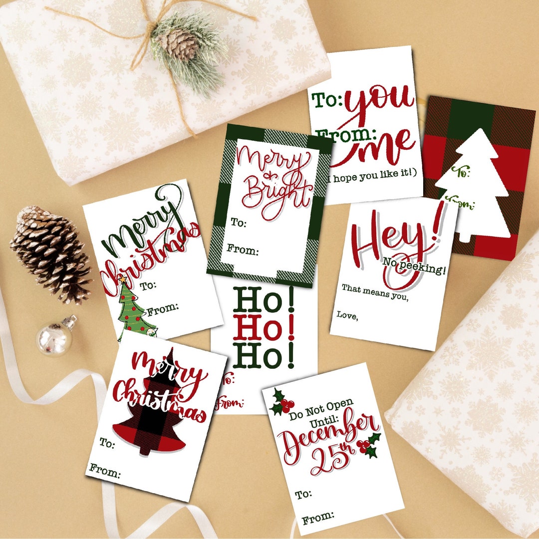 PRINTABLE Christmas Gift Tags | Set of 8 | 2.5x3.5” Tags | Instant ...