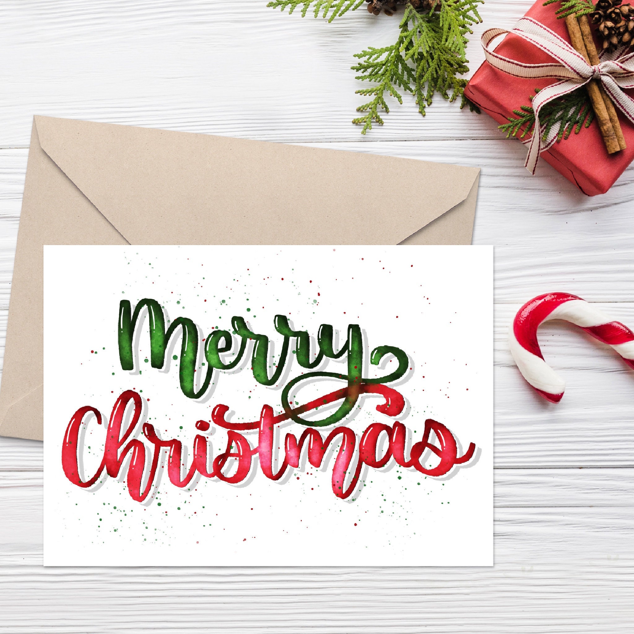 PRINTABLE Christmas Card | 5x7 | Merry Christmas - Instant Download PDF ...