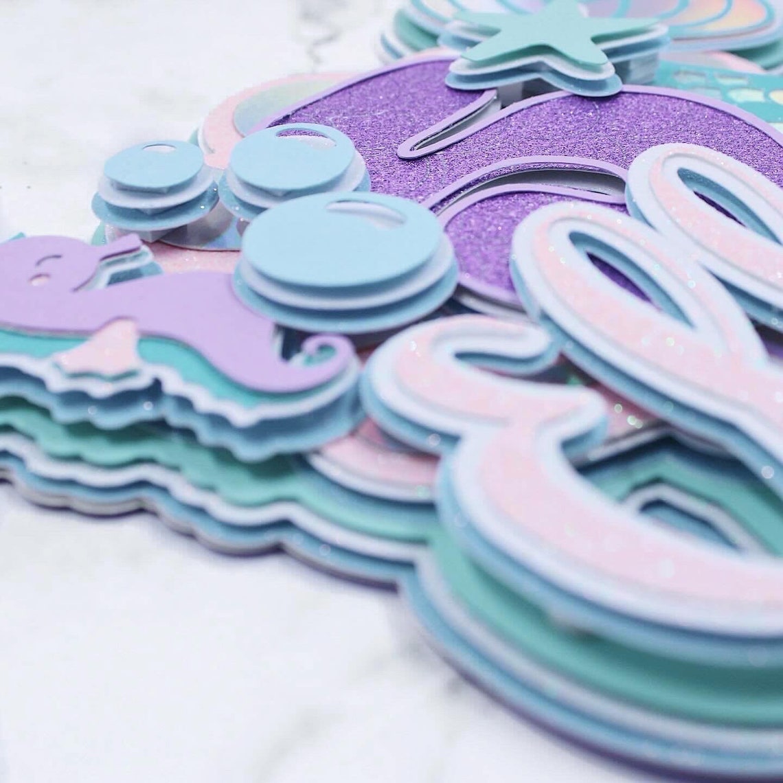 Pastel Mermaid Underwater Birthday Cake Topper - Etsy