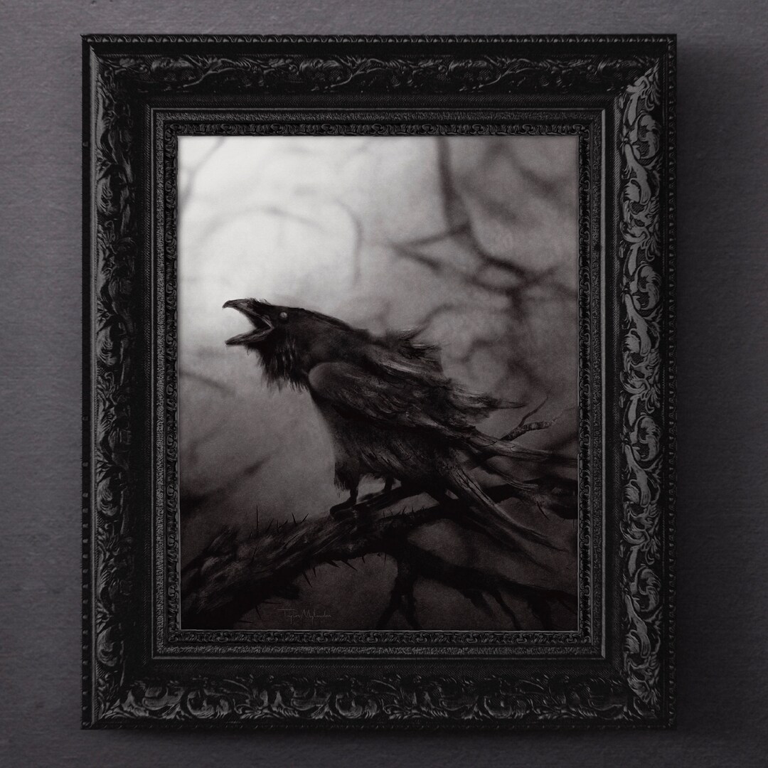 Undead Raven Art Print Dark Gothic Home Decor 8x10 Moody - Etsy