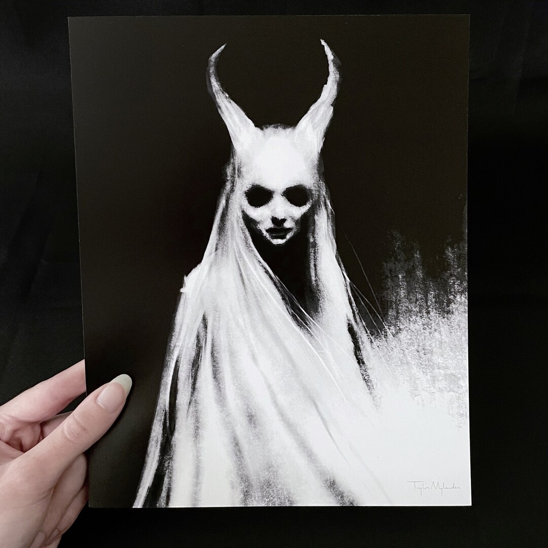 Demon of Light Art Print, Haunting Surreal Creature, Dark Gothic Decor ...