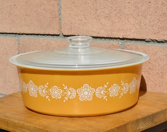 Vintage 1970s -- Pyrex -- Homestead Pattern -- Big Bertha -- 4 Quart ...