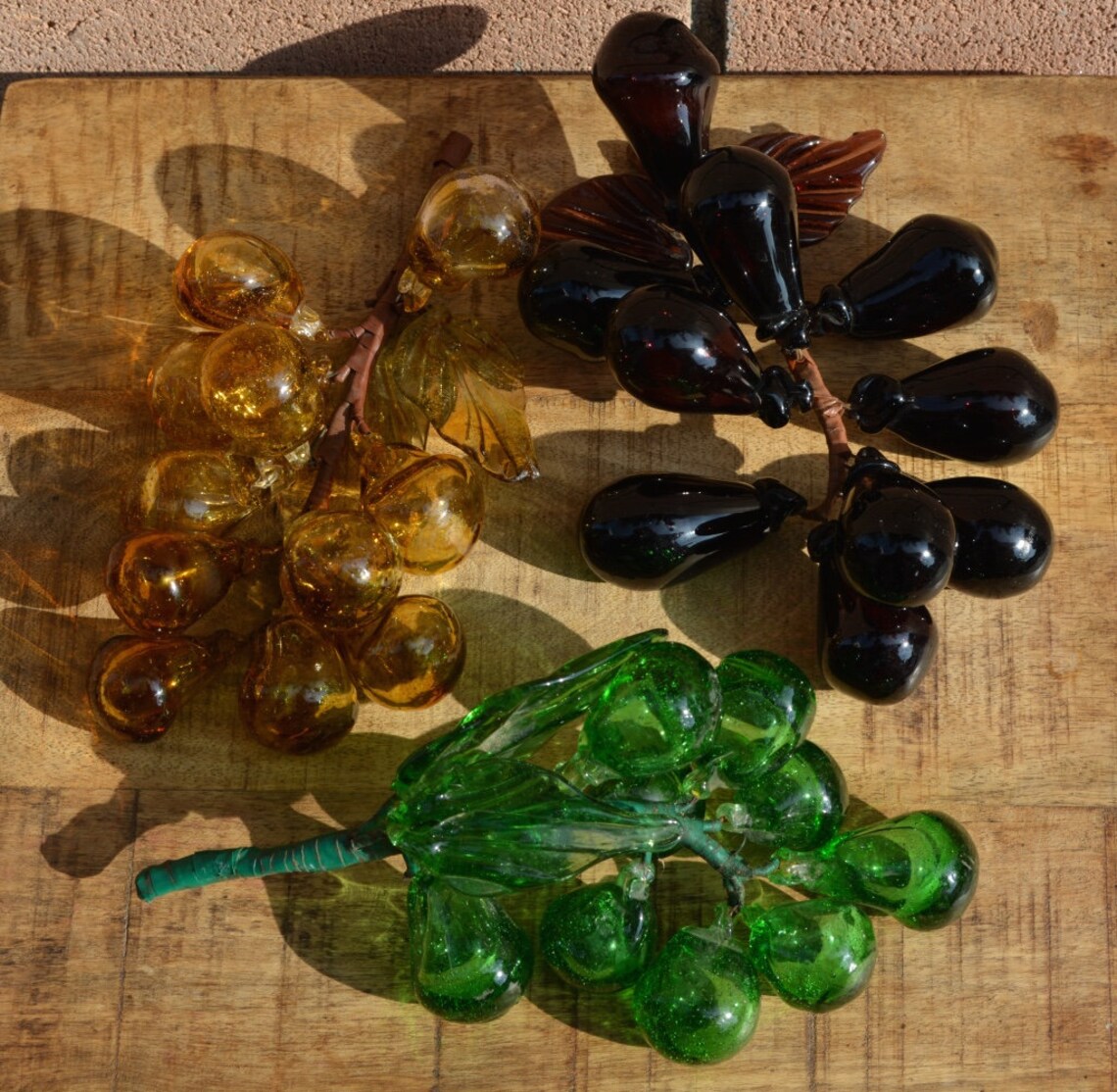 Vintage Bunch of Purple Hand Blown Glass Grapes - Mid-century Decor - Etsy