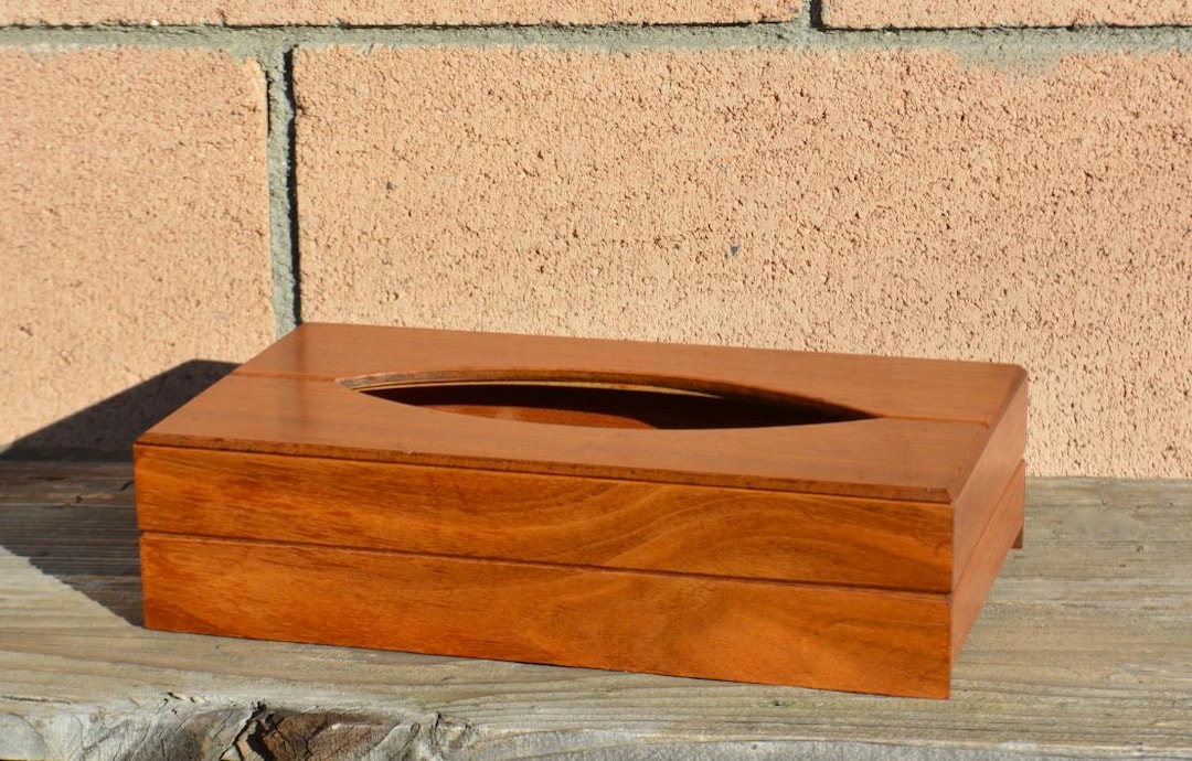 Vintage Mid-century Rectangular Wood Tissue Box Cover - Etsy