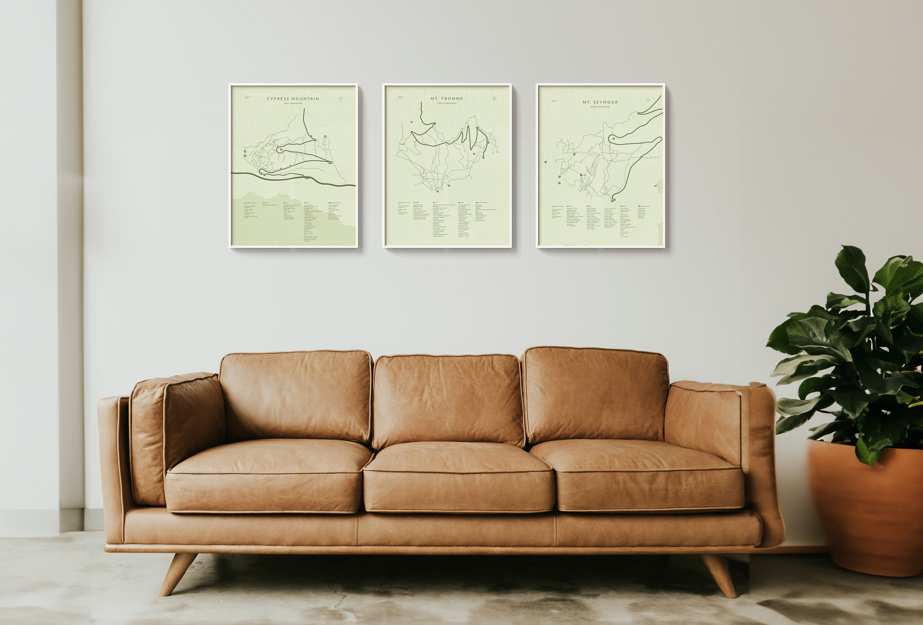 Cypress Mountain Trail Map Poster, Vancouver's North Shore BC, Outdoor ...