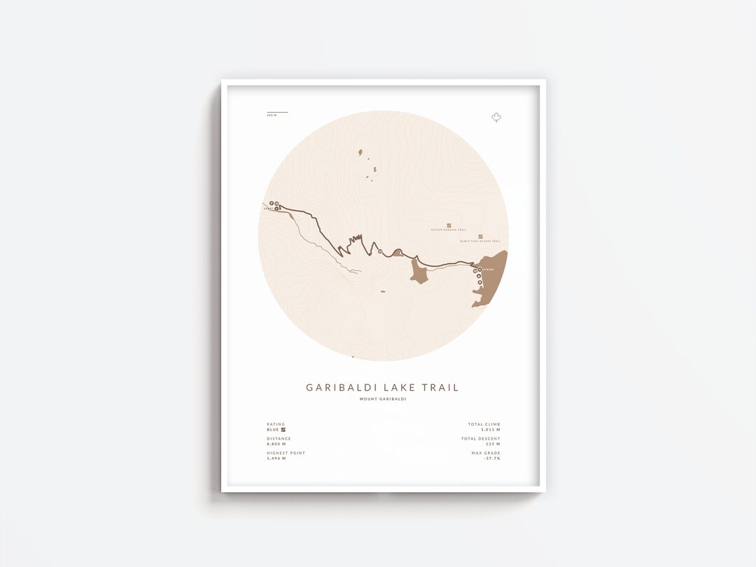 Garibaldi Lake Trail Map Poster Whistler BC Trail Map - Etsy