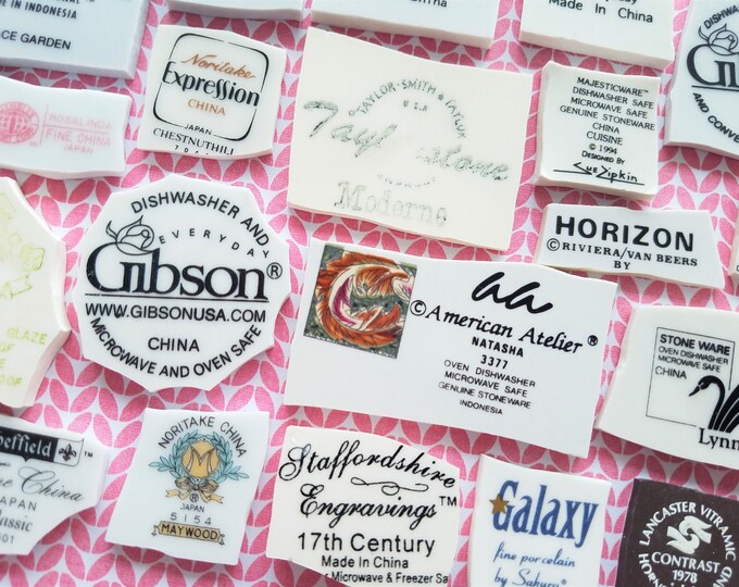 20 Vintage & Newer Backstamps Mosaic Tiles Handcut China - Etsy