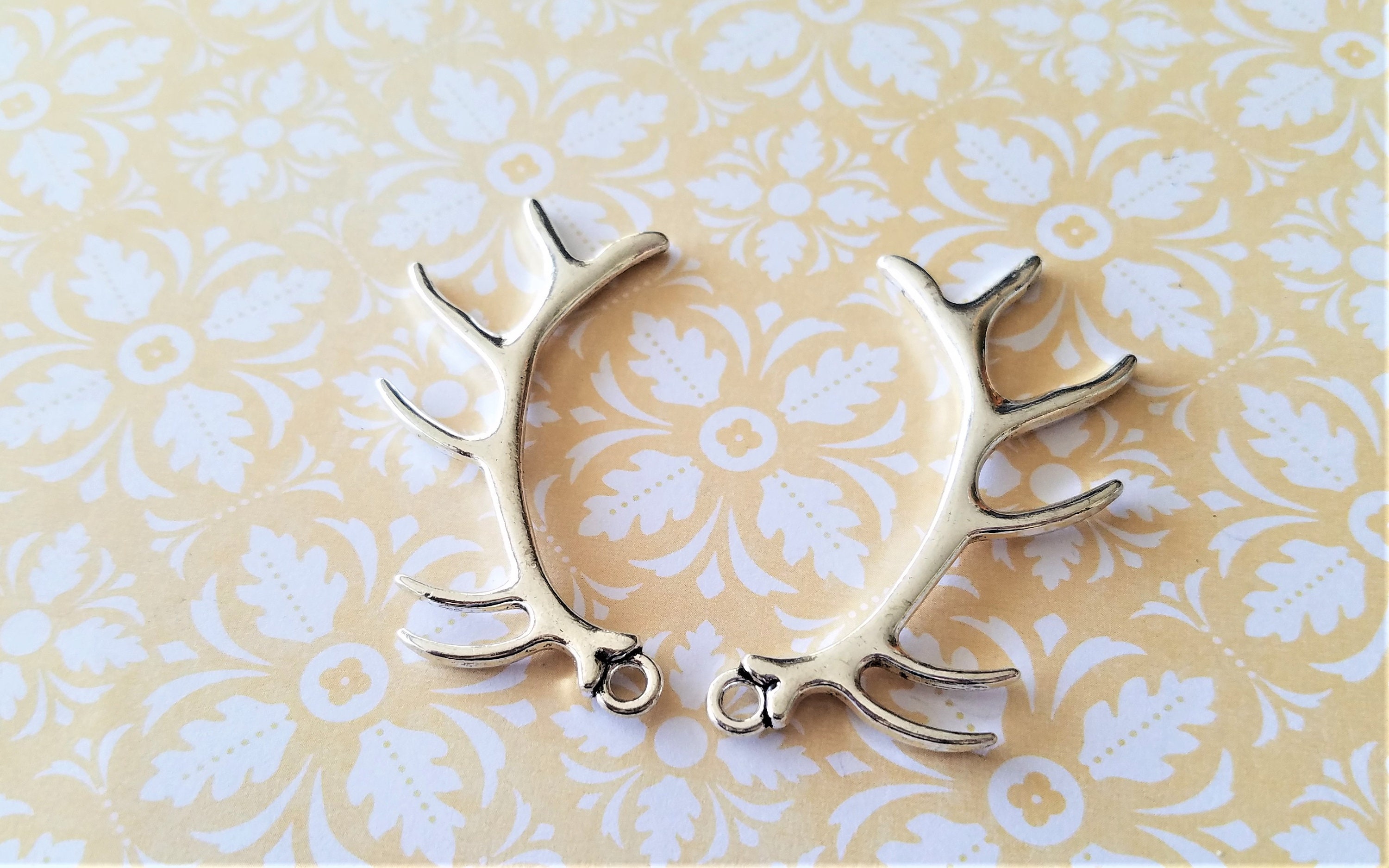 Extra Large Antler Charms Pendants Set of 2 66 x 31mm | Etsy
