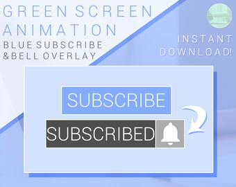 Animated Blue Youtube Subscribe Button Green Screen Green - Etsy