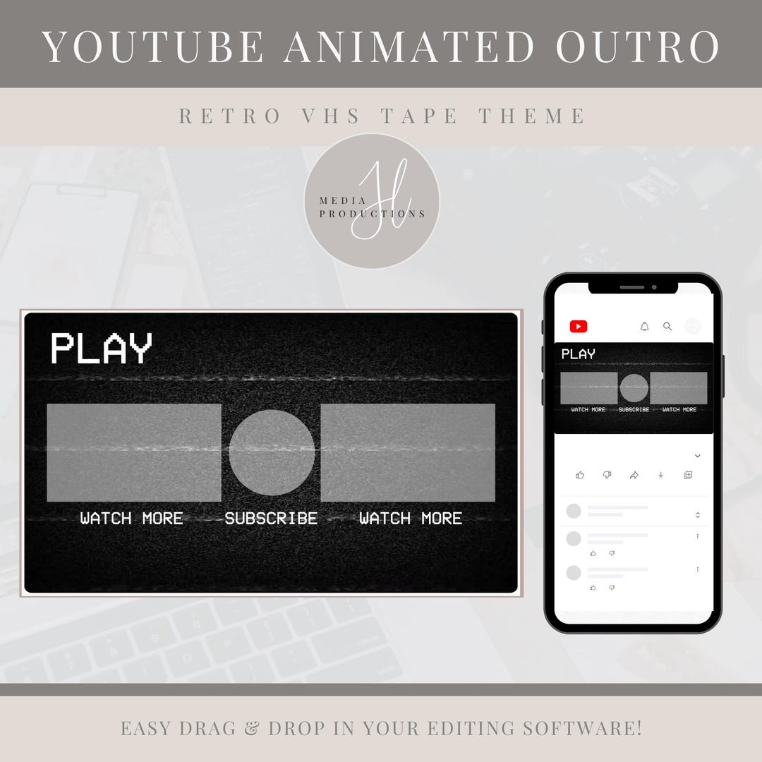 Animated VHS Youtube Endscreen | Retro VCR Youtube Outro Video | Social ...