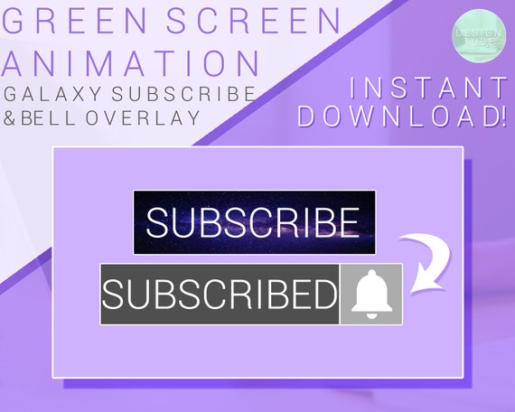 Animated Galaxy Youtube Subscribe Button Green Screen Space | Etsy