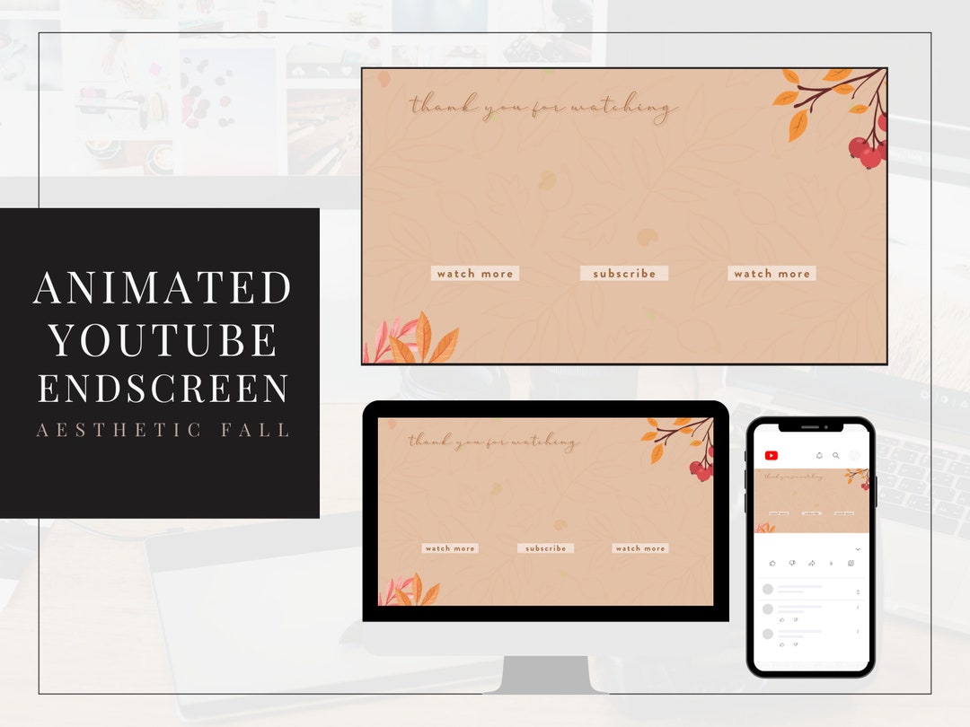 Animated Fall Aesthetic Youtube Endscreen Autumn Youtube Outro Video - Etsy