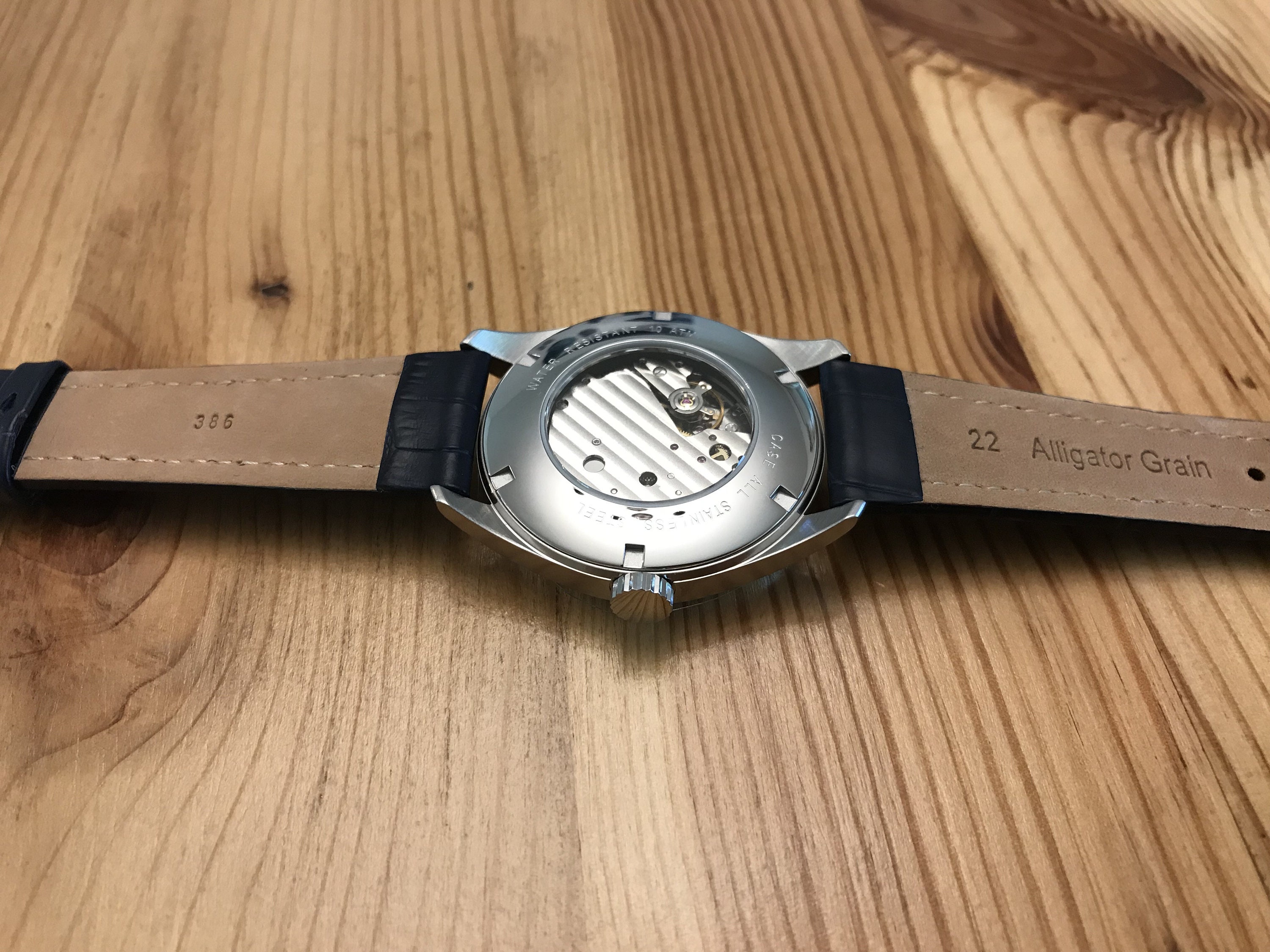 Glass Date: A Custom Open-face Watch. Stainless Steel Case, Textured ...