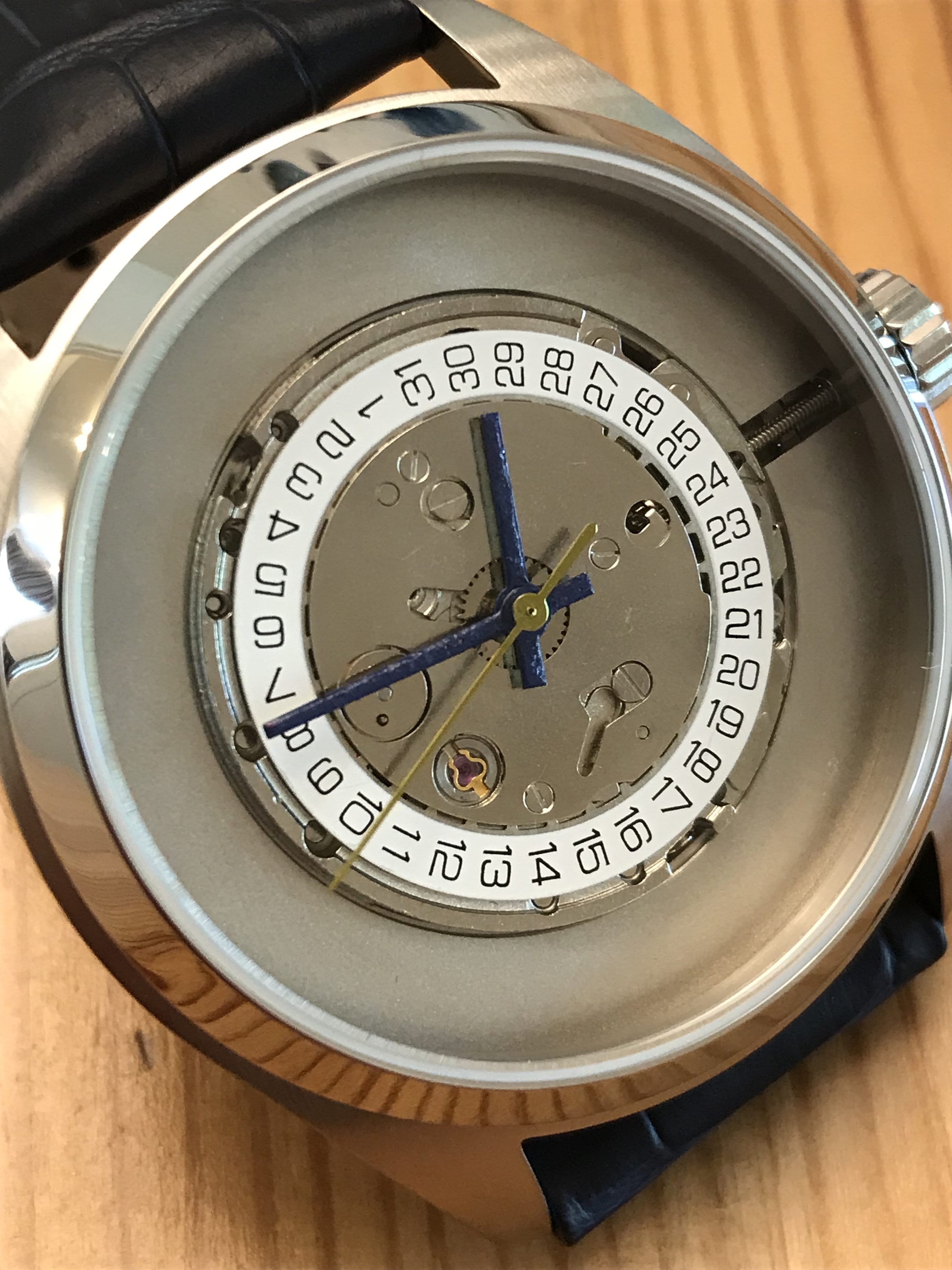 Glass Date: A Custom Open-face Watch. Stainless Steel Case, Textured ...