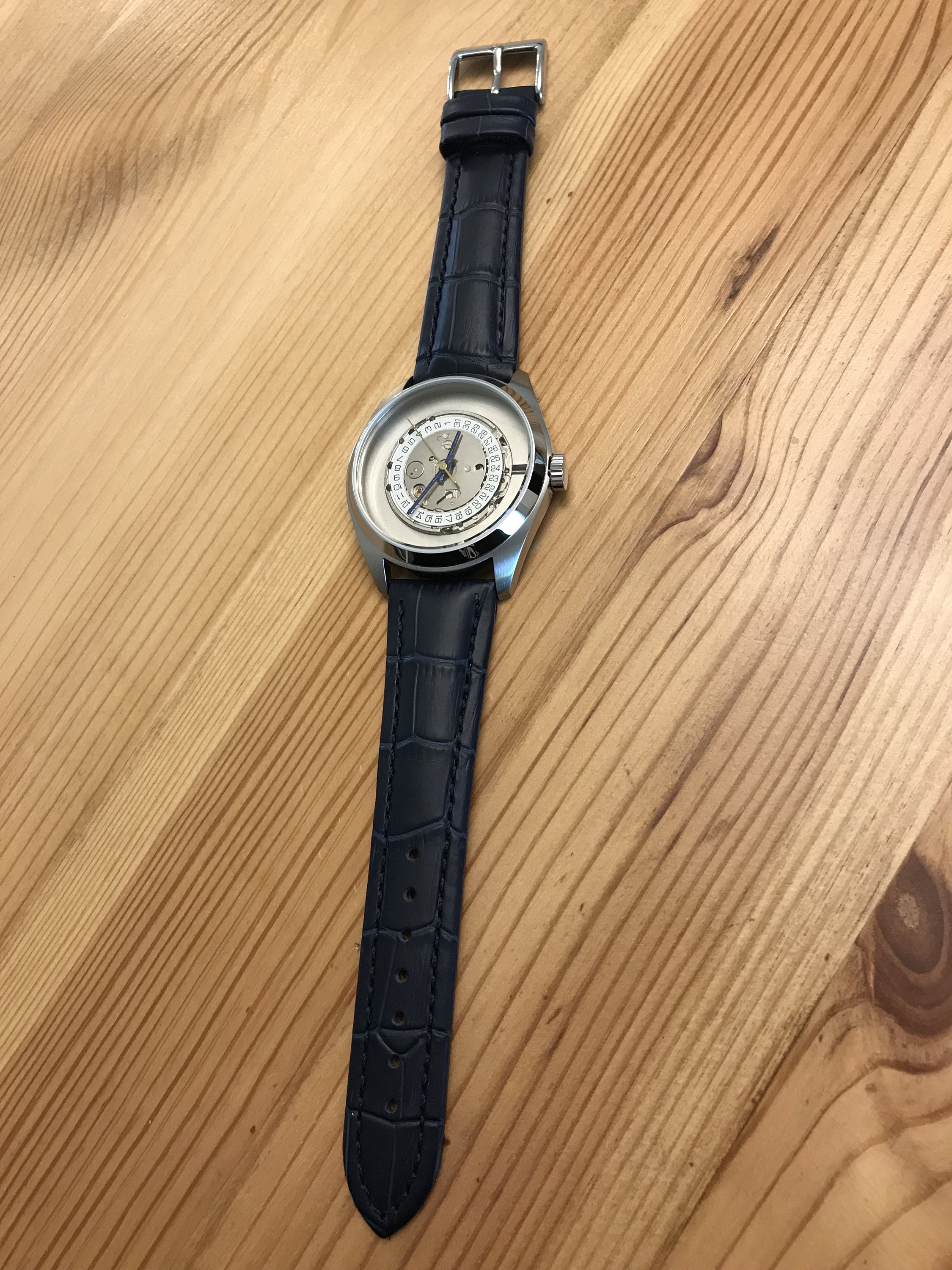 Glass Date: A Custom Open-face Watch. Stainless Steel Case, Textured ...