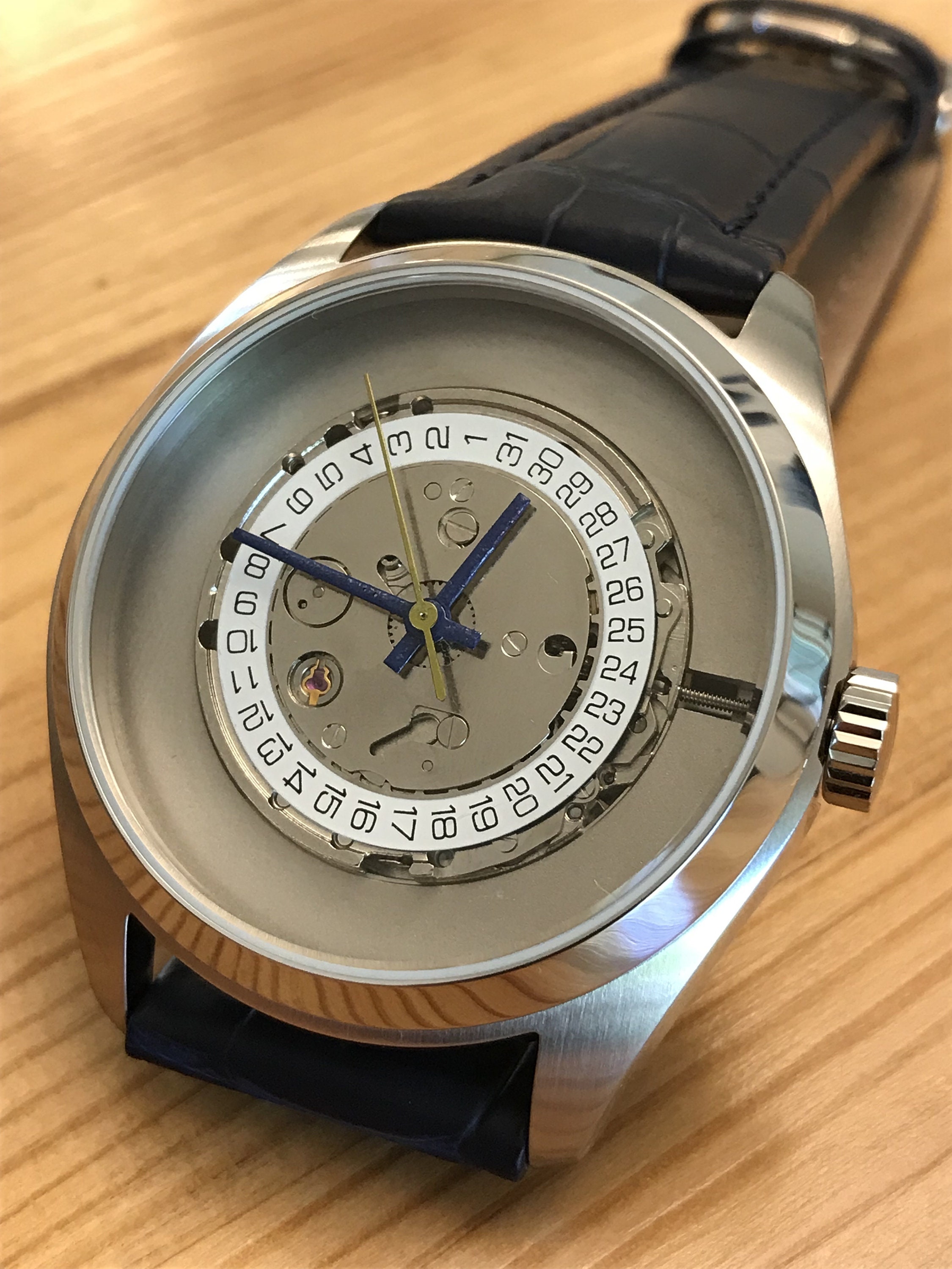 Glass Date: A Custom Open-face Watch. Stainless Steel Case, Textured ...