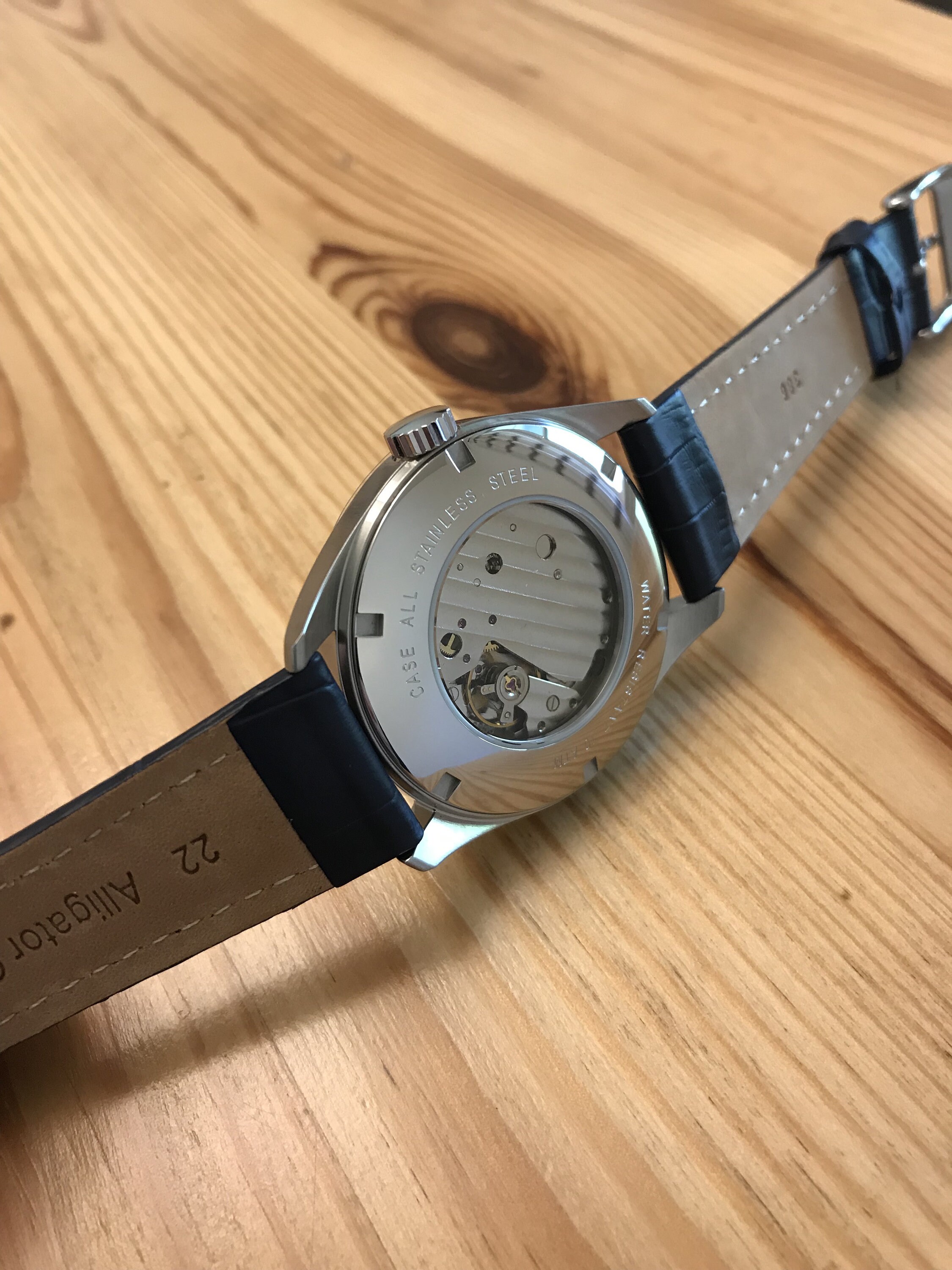 Glass Date: A Custom Open-face Watch. Stainless Steel Case, Textured ...