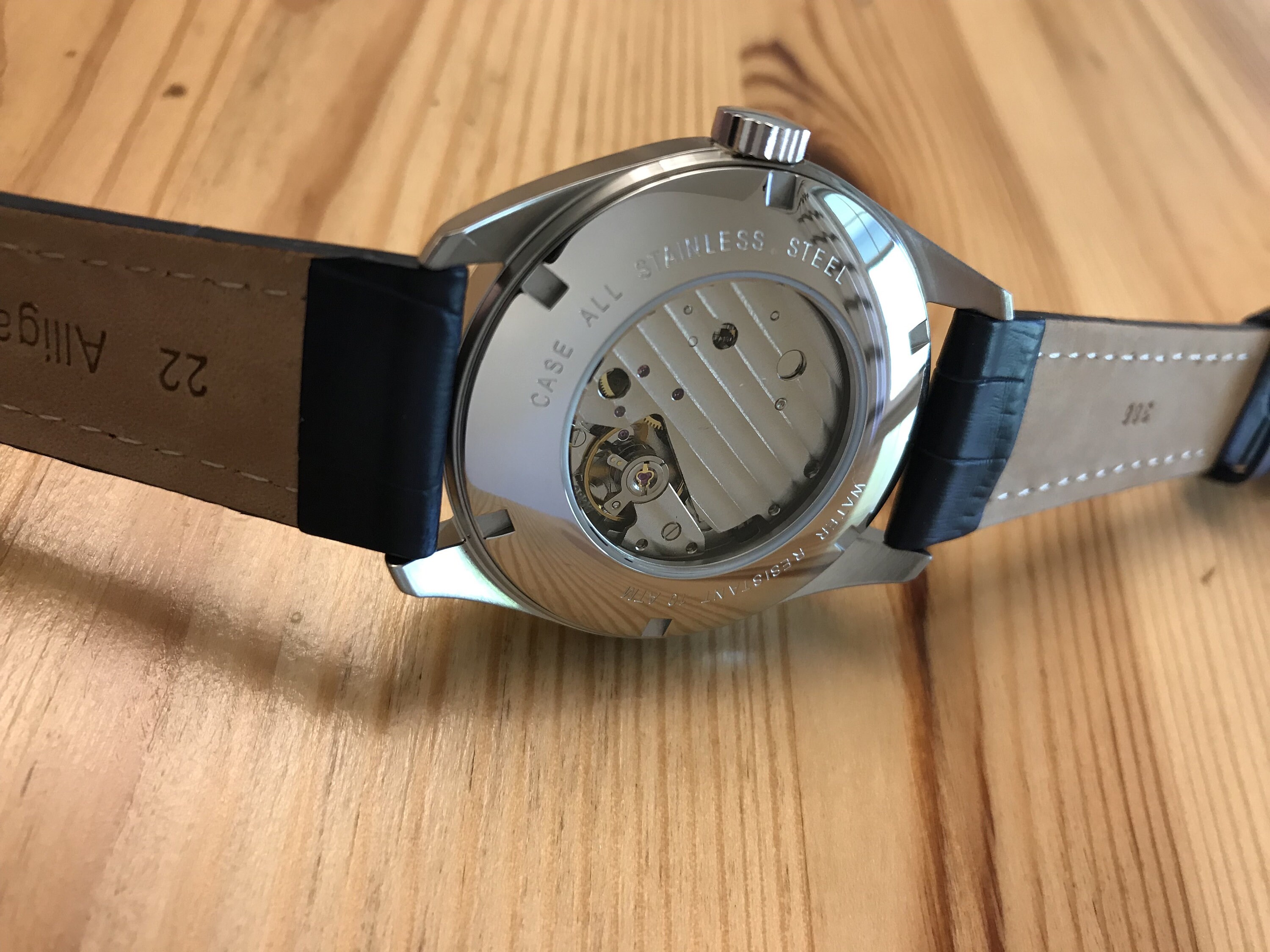 Glass Date: A Custom Open-face Watch. Stainless Steel Case, Textured ...