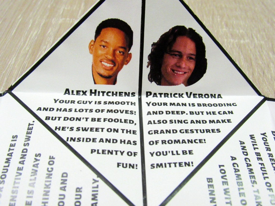 Cootie Catcher Rom Com Edition Who Will Be Your Rom Com Soulmate ...