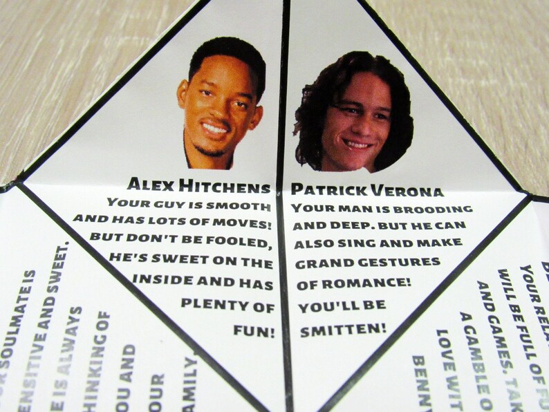 Cootie Catcher - Rom Com Edition - Who Will Be Your Rom Com Soulmate ...