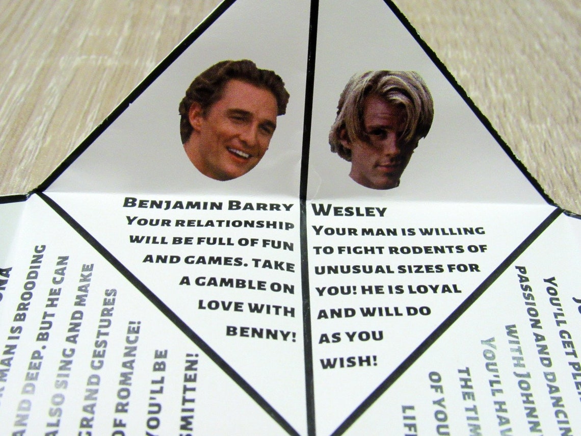 Cootie Catcher Rom Com Edition Who Will Be Your Rom Com Soulmate ...