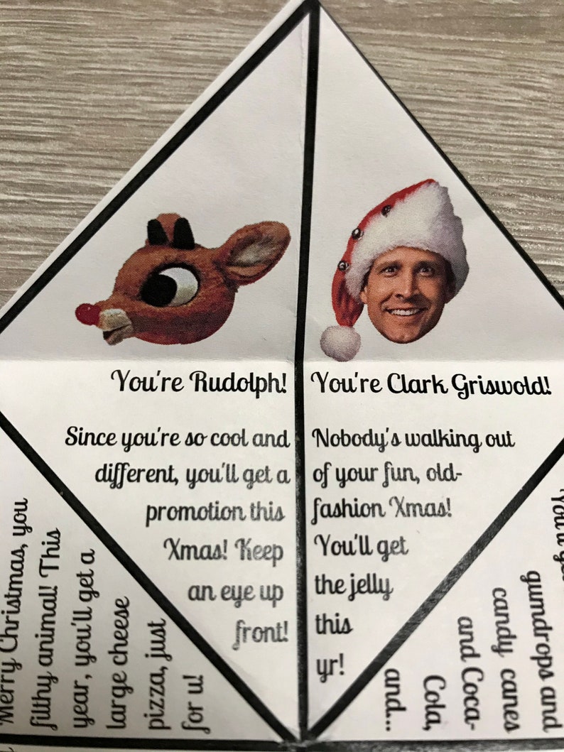 Christmas Movies Cootie Catcher Fortune Teller - Digital Download - Etsy