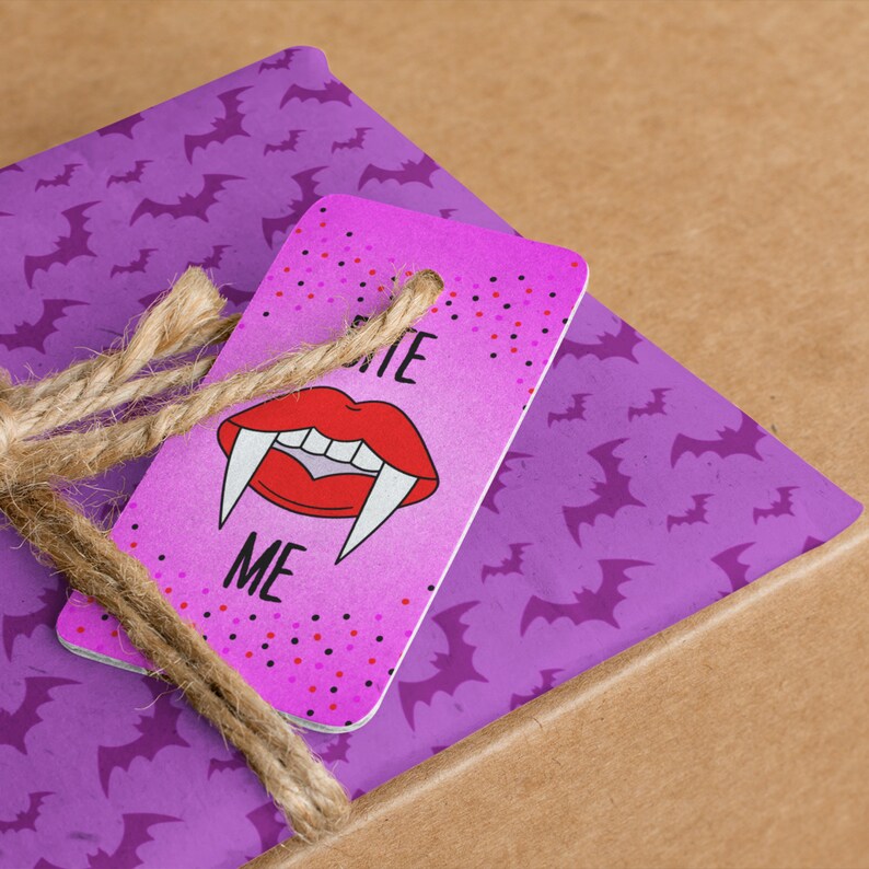 Halloween Favor Tag, Halloween Tags Printable, Vampire Aesthetic ...