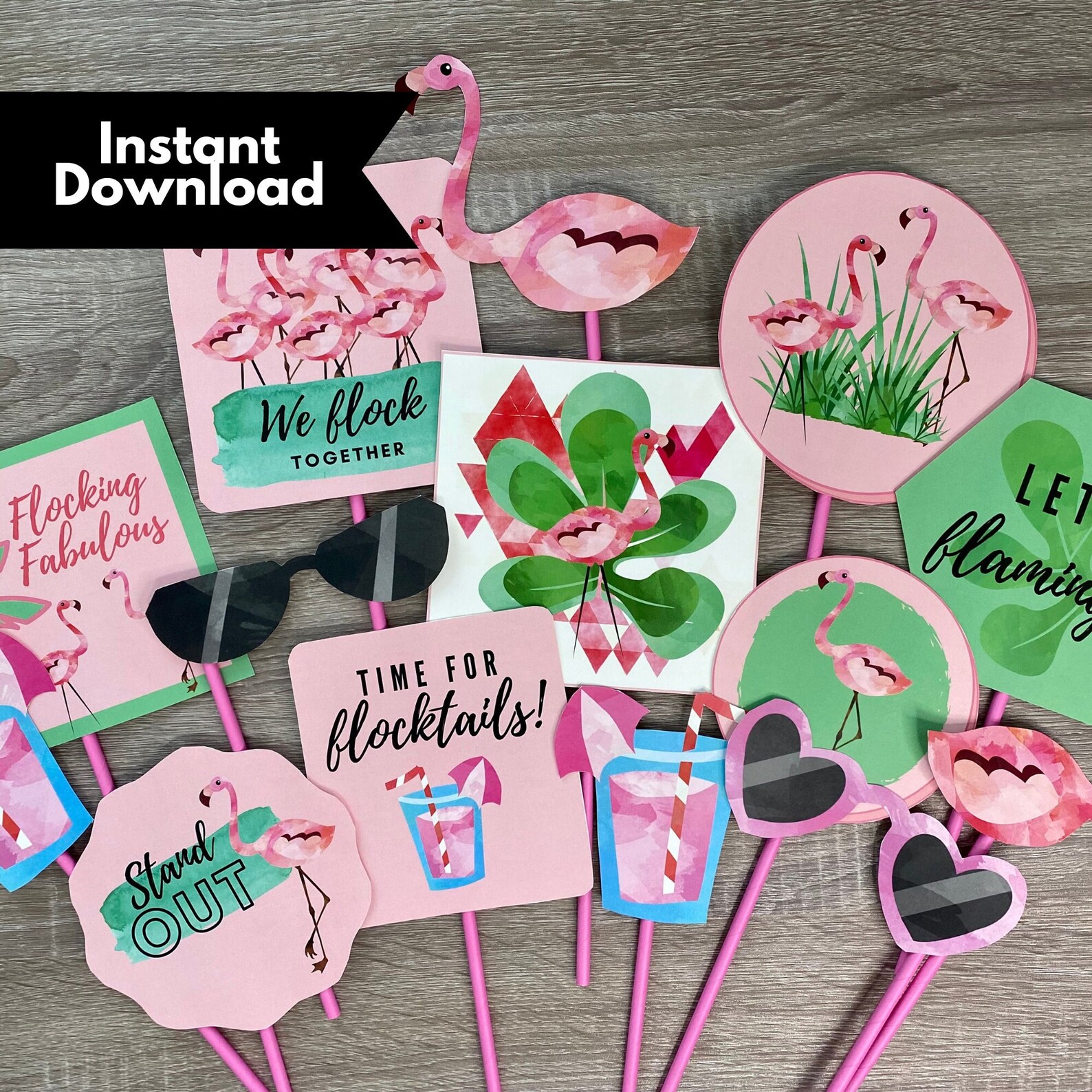 Flamingo Party Printable, Flamingle Bachelorette Party, Flamingo Photo ...