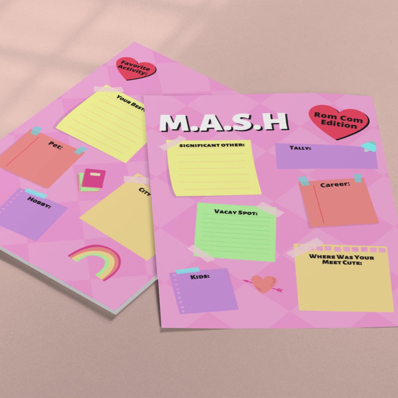 90s Nostalgia, MASH Game Printable, Party Games Printable, 90s Party ...