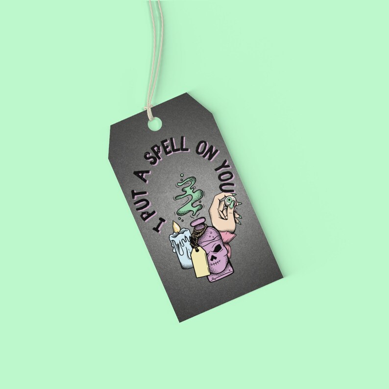 Halloween Tags Printable, Halloween Favor Tag, Pastel Halloween, I Put ...