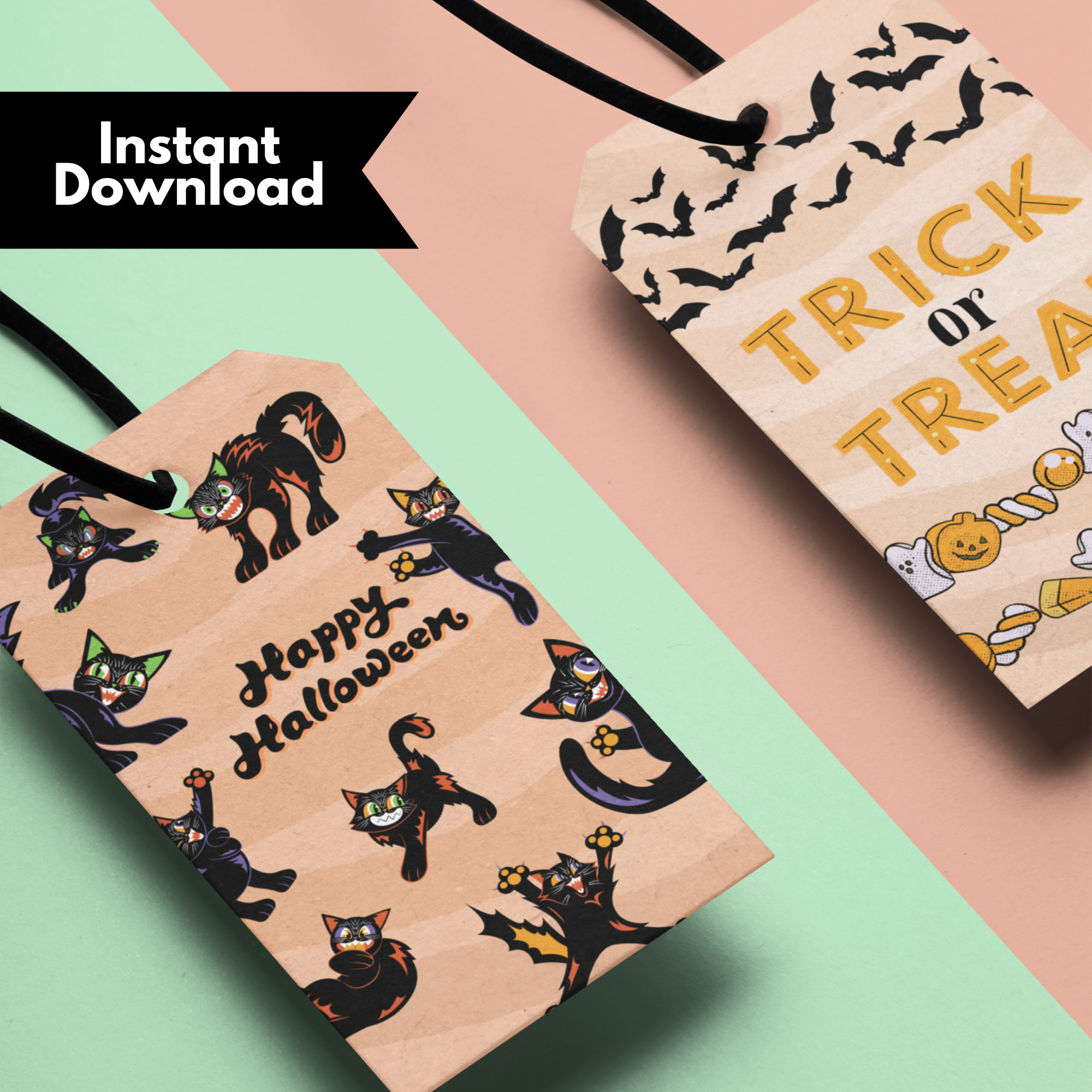 Halloween Tags Printable Halloween Gift Tags Printable - Etsy