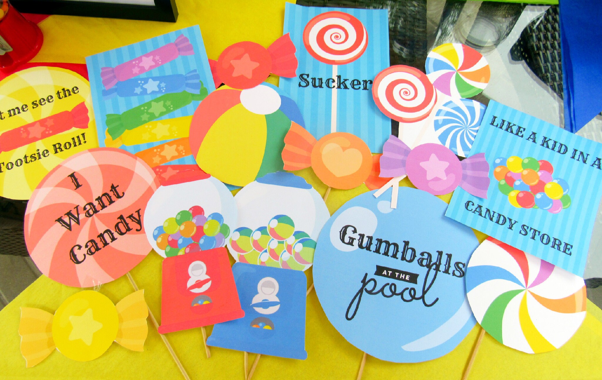 Candy Themed Pool Party Pack - Digital Download - 14 Items - Etsy