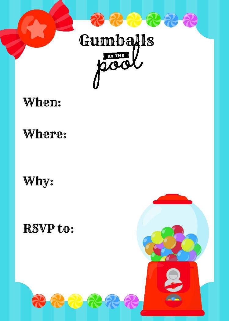 Candy Themed Pool Party Pack Digital Download 14 Items - Etsy