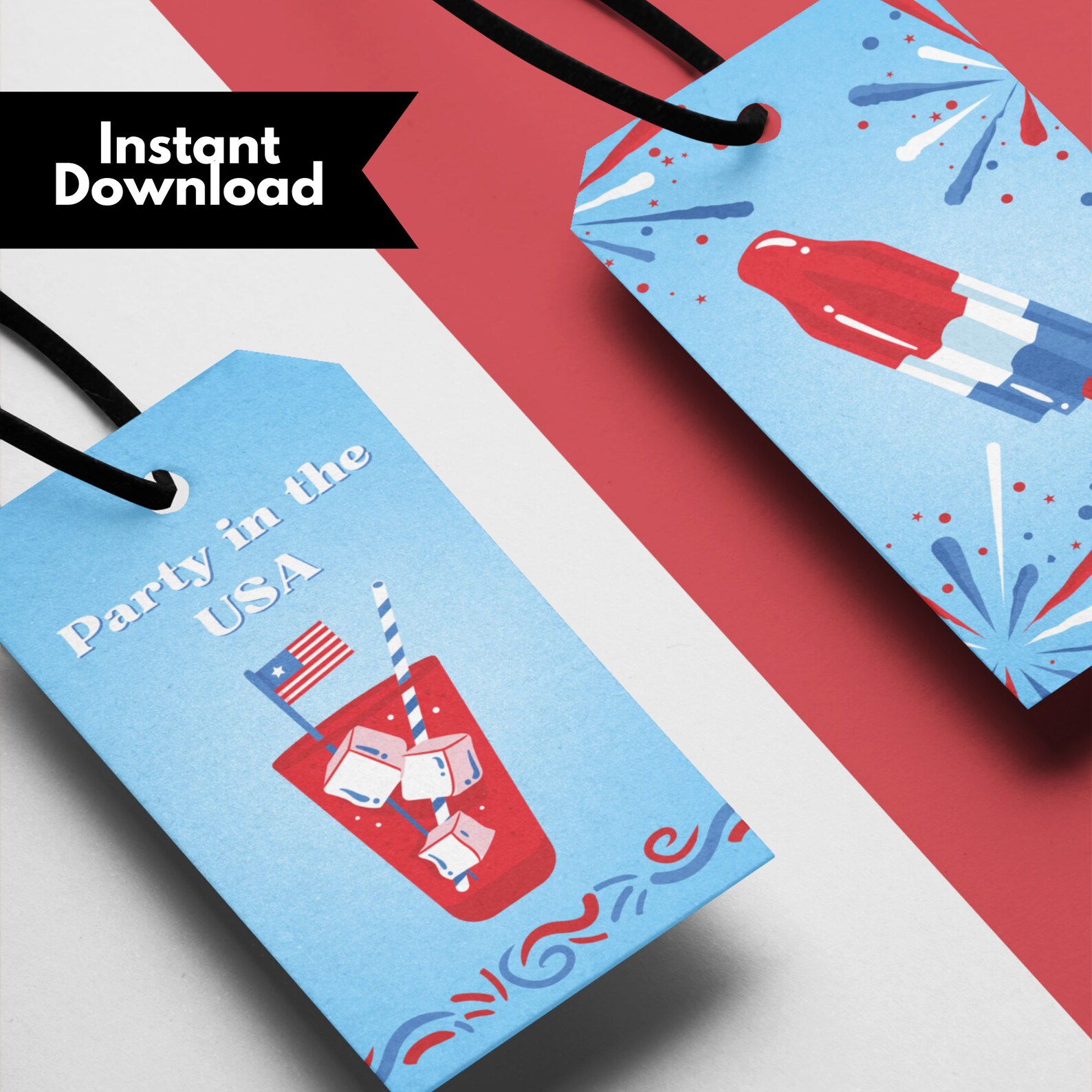 Fourth of July Gift Tags, 4th of July Gift Tags, Printable Gift Tags ...