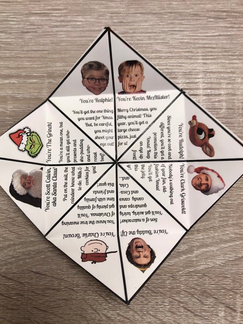 Christmas Movies Cootie Catcher Fortune Teller - Digital Download - Etsy