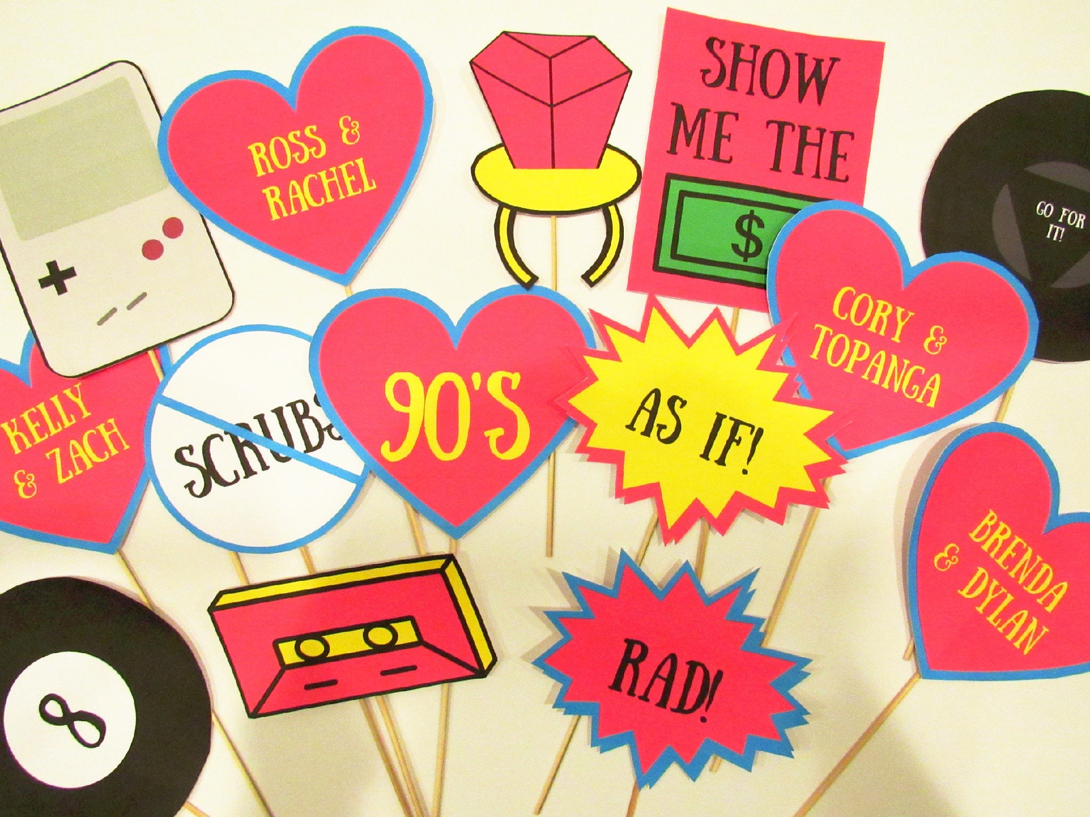90's Theme Party Photo Props - Instant Digital Download - Etsy
