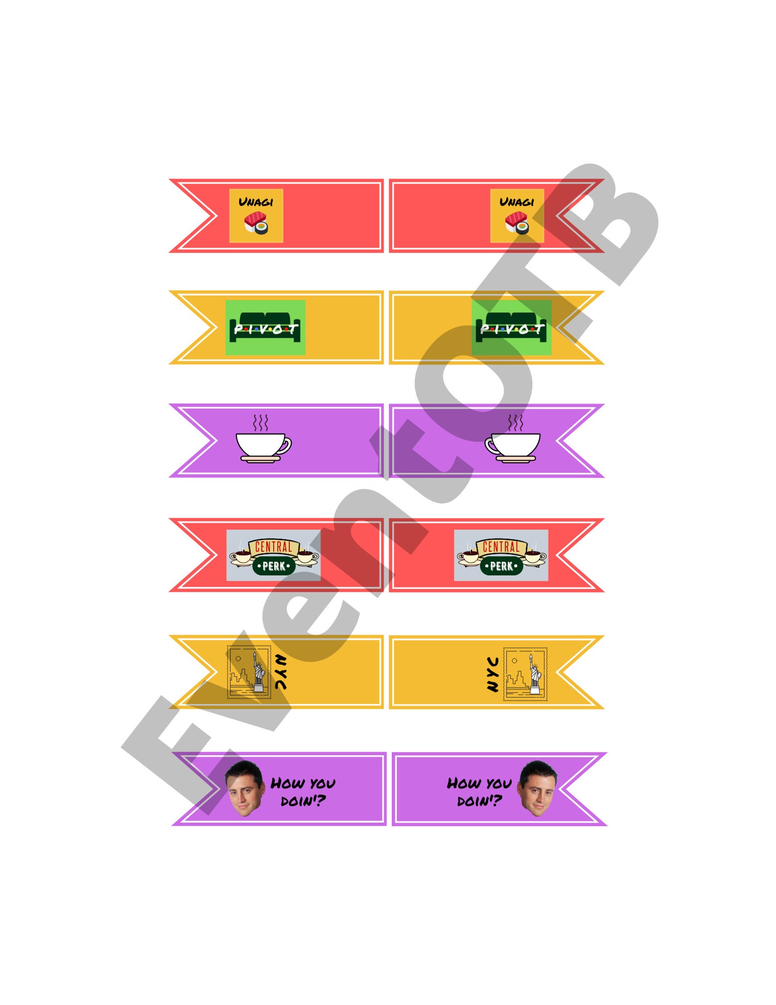 Friends TV Show Party Pack Digital Download - Etsy