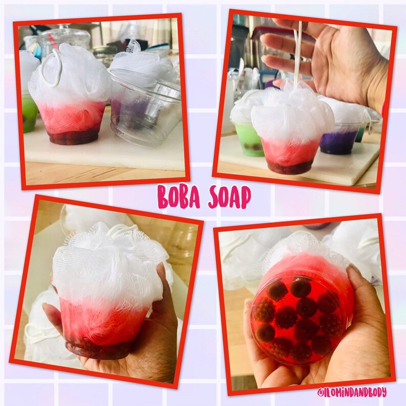 Boba Soap With Pumice boba Pearls and Attached - Etsy