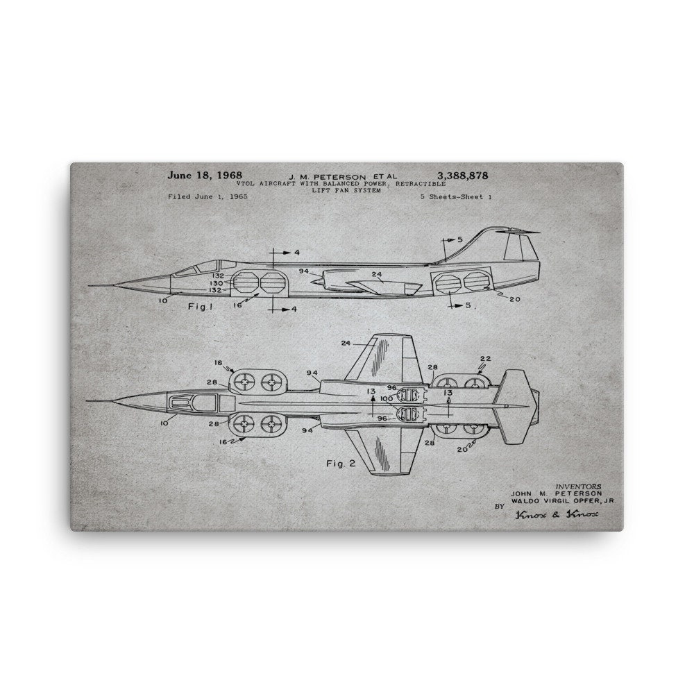 1968 Vintage Marine Corps Vtol Fighter Jet Canvas or Poster - Etsy