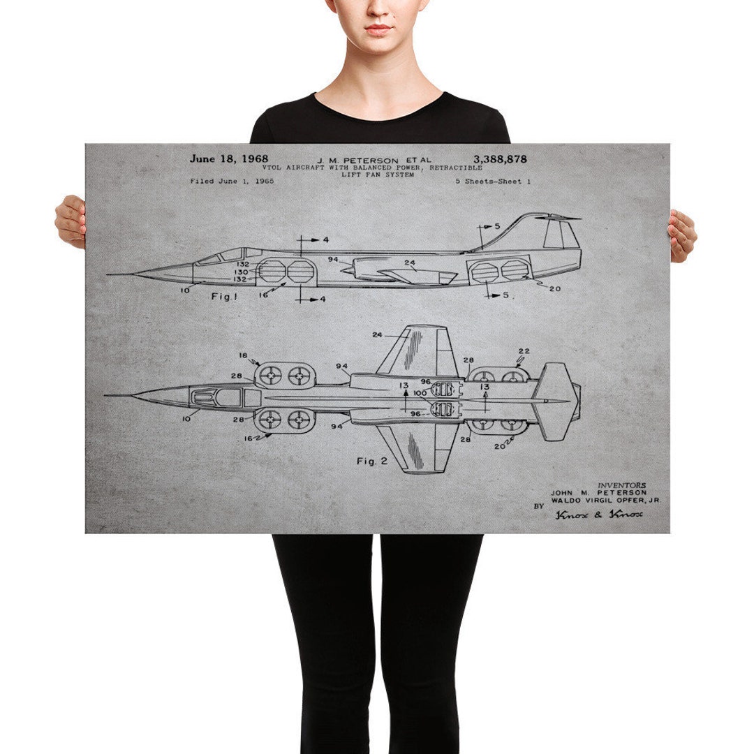 1968 Vintage Marine Corps Vtol Fighter Jet Canvas or Poster - Etsy