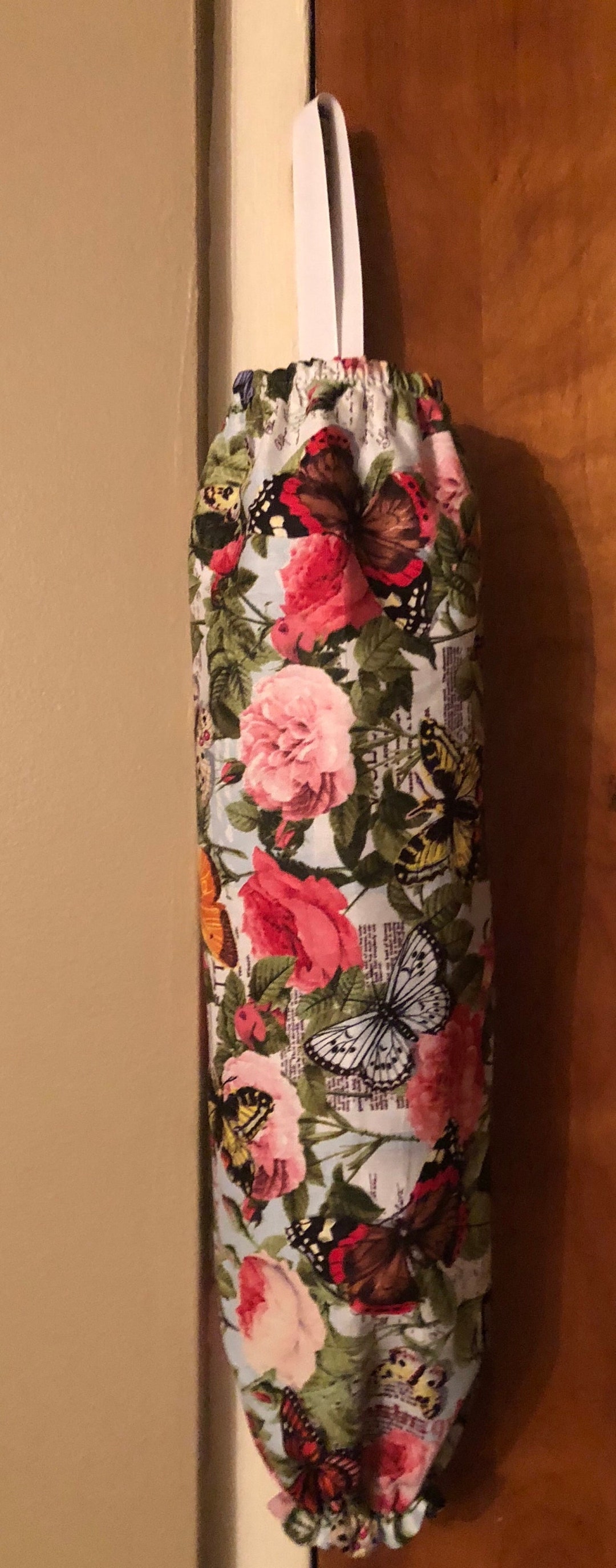 Butterfly Plastic Bag Holder Plastic Bag Dispenser Florals Made New ...