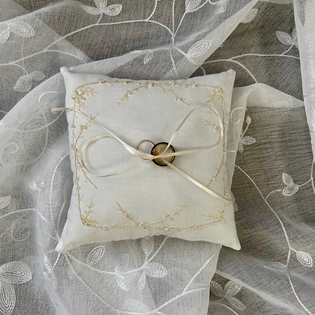Ring Bearer Pillow Floral Ring Bearer Pillow Pearl Wedding Ring Pillow ...