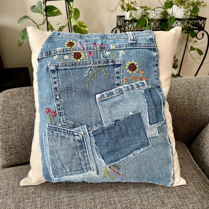 Denim Pillow - Etsy