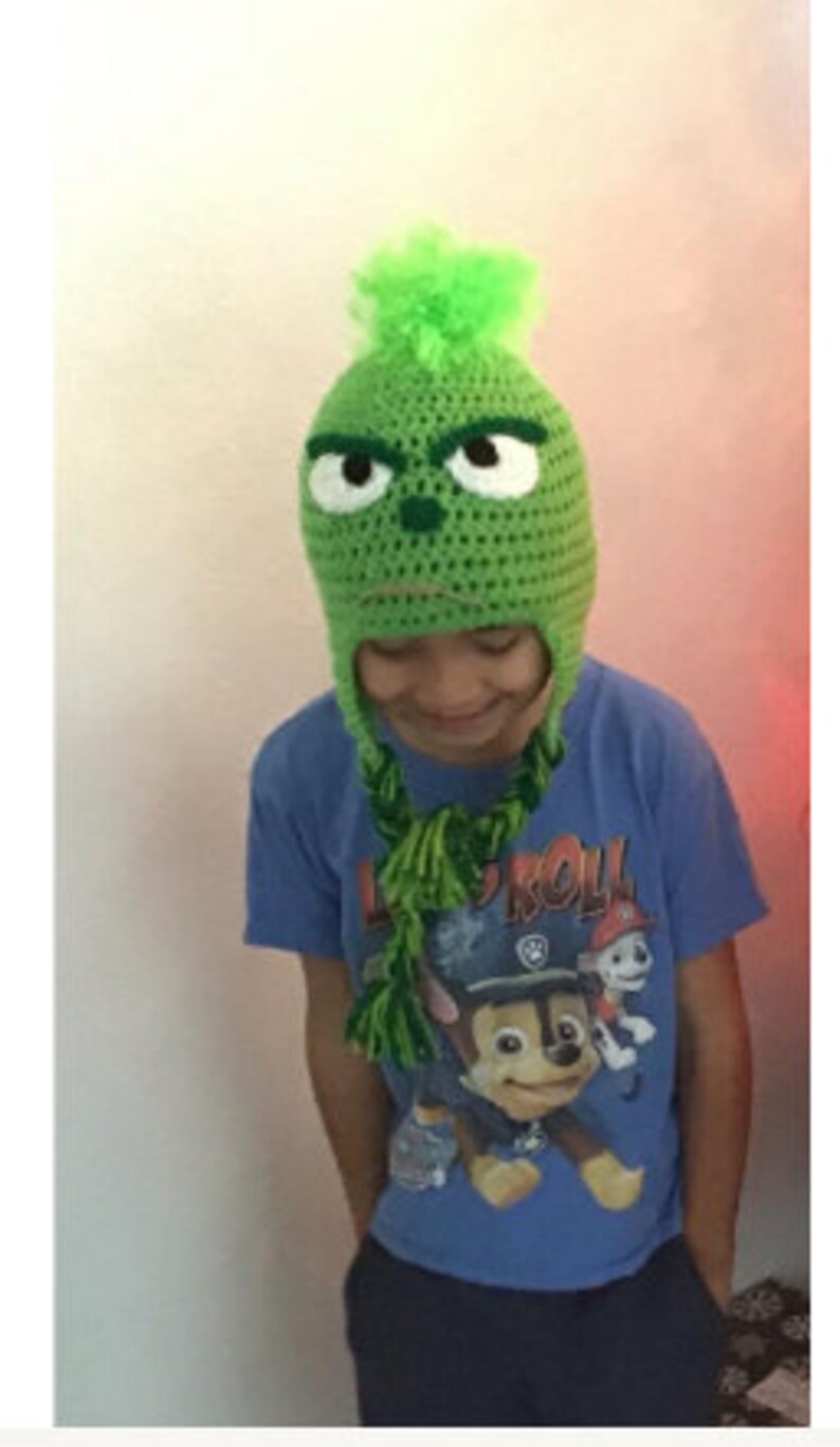 Grumpy Christmas Beanie / Green Mean One Hat / Winter Grinch Hat / Knit ...