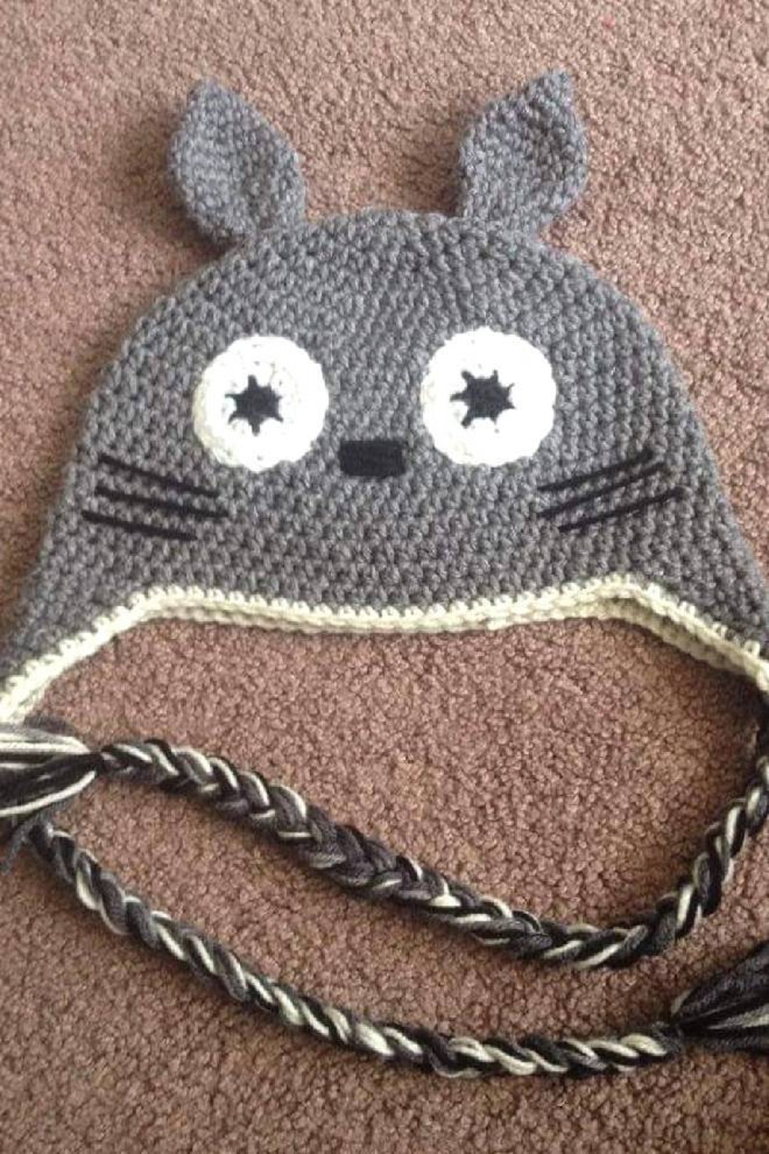 Crochet Anime Creature Beanie/ Knit Totoro Hat/ Anime Character Beanie ...
