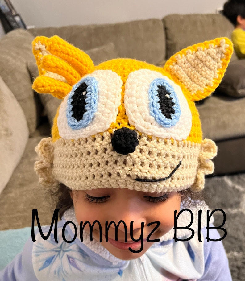 Crochet Tails Beanies / Knit Sonic Tails Hat/ Character Hats - Etsy
