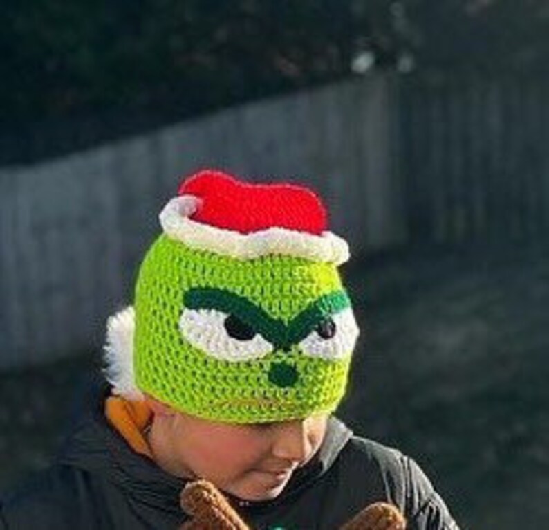 Grumpy Christmas Beanie / Green Mean One Hat / Winter Grinch Hat / Knit ...